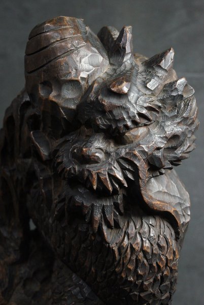Japan dragon Tatsu carving 1900